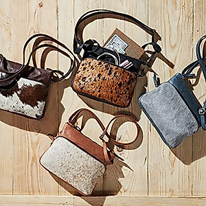 Mona B Bailey Genuine Western Cowhide and Leather Tote Handbag Plus a Bonus Bag Vegetable Dyed with RFID Blocking