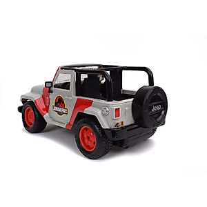 Jada Toys Jurassic World Hollywood Ride Jurassic Park Jeep Wrangler Remote Car Hollywood Rides Jurassic Park Jeep Wrangler - 1:16 Scale Radio Control Vehicle,Beige