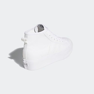 adidas Originals womens Nizza Platform Mid Sneaker, White/White/White, 8.5 US