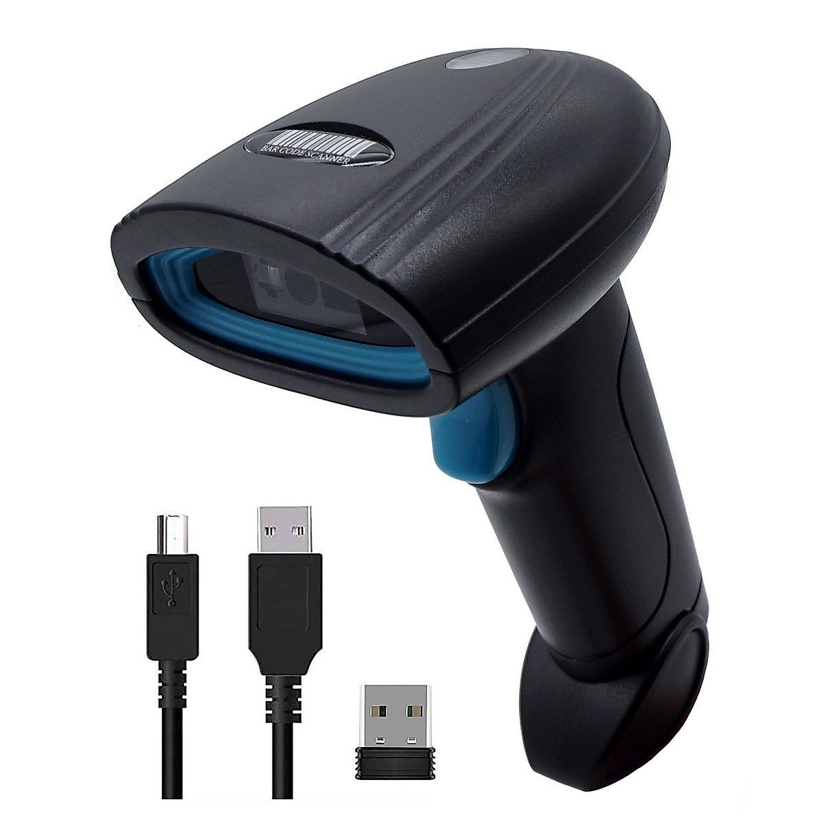 Xyllayeo Barcode Scanner Wireless 1D 2D QR Code Scanner, Automatic Scanning Handheld Image Bar Code Reader for Personal Library, Inventory Scanner for Warehouse Supermarket Retail Store