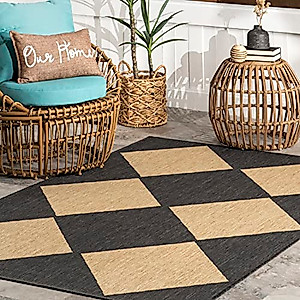 nuLOOM Loretta Transitional Diamond Indoor/Outdoor Area Rug, 4x6, Dark Grey