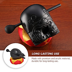 Cabilock Buddhist Wood Fish Zen Drum: Temple Block with Hammer and Cushion Musical Decoration for Meditation Classroom