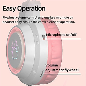 Gaming Headset with Removable Cat Ears, 3.5mm Wired Headphones with Adjustable Microphone, Extendable Padded headband, Noise Cancelling and RGB Light Headphones for Xbox/PS4/Switch/Mac/Phone (Green)