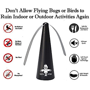 Portable Scarecrow - Flying Pest Repeller by SCARECROW SOLUTIONS ™ Multi-Pack - Quantity: 4 Scarecrows (Black)