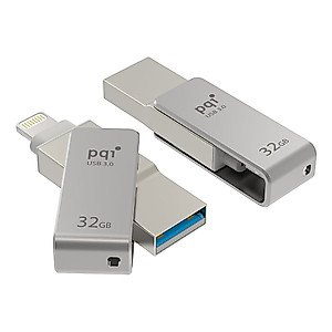 Iconnect Mini [Apple Mfi] 32 GB Mobile Flash Drive w/ Lightning Connector for iPhones iPads Mac & PC USB 3.0 (Iron Gray)