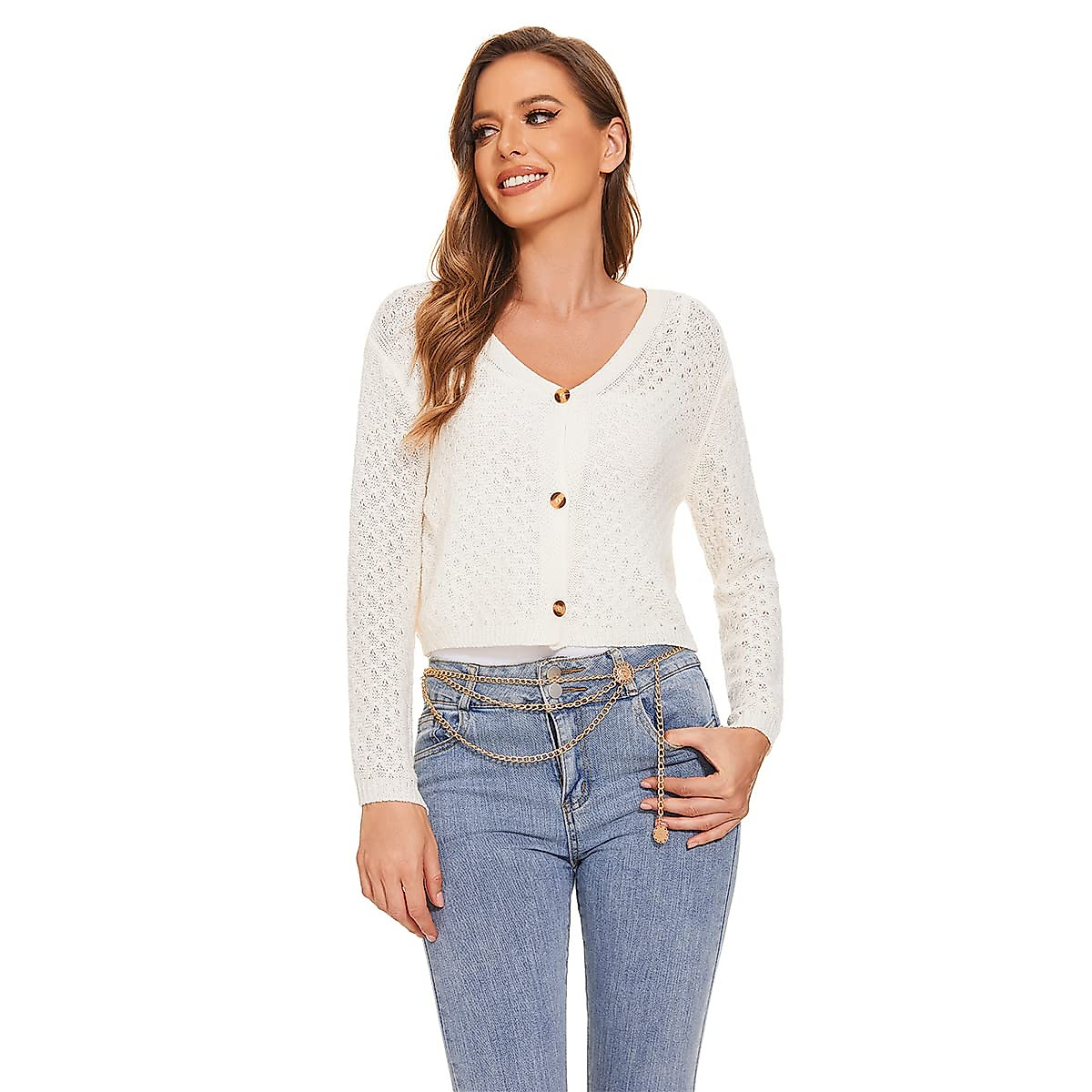 AMYGEM Multilayer Metal Waist Chain Belt for Women, Adjustable Women Long Belt Body Belly Jewelry for Dresses Jeans Trousers