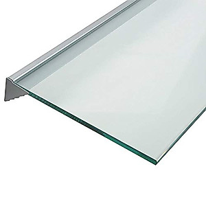 LTL Home Products Wallscapes Glacier Floating Glass Wall Shelf Kit, 12"X24", Clear