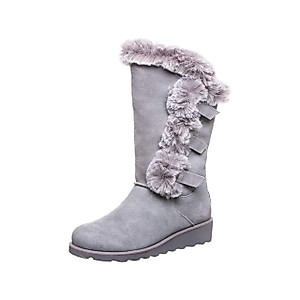 BEARPAW Women's Genevieve Gray Fog Size 10 | Women's Boot Classic Suede | Women's Slip On Boot | Comfortable Winter Boot