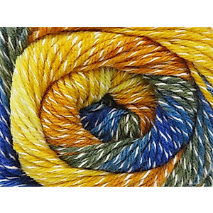 Lot of 4 x 100gr Skeins Ice Yarns Magic COTTONAC (30% Cotton) Yarn Blue Shades Yellow Shades Khaki Gold