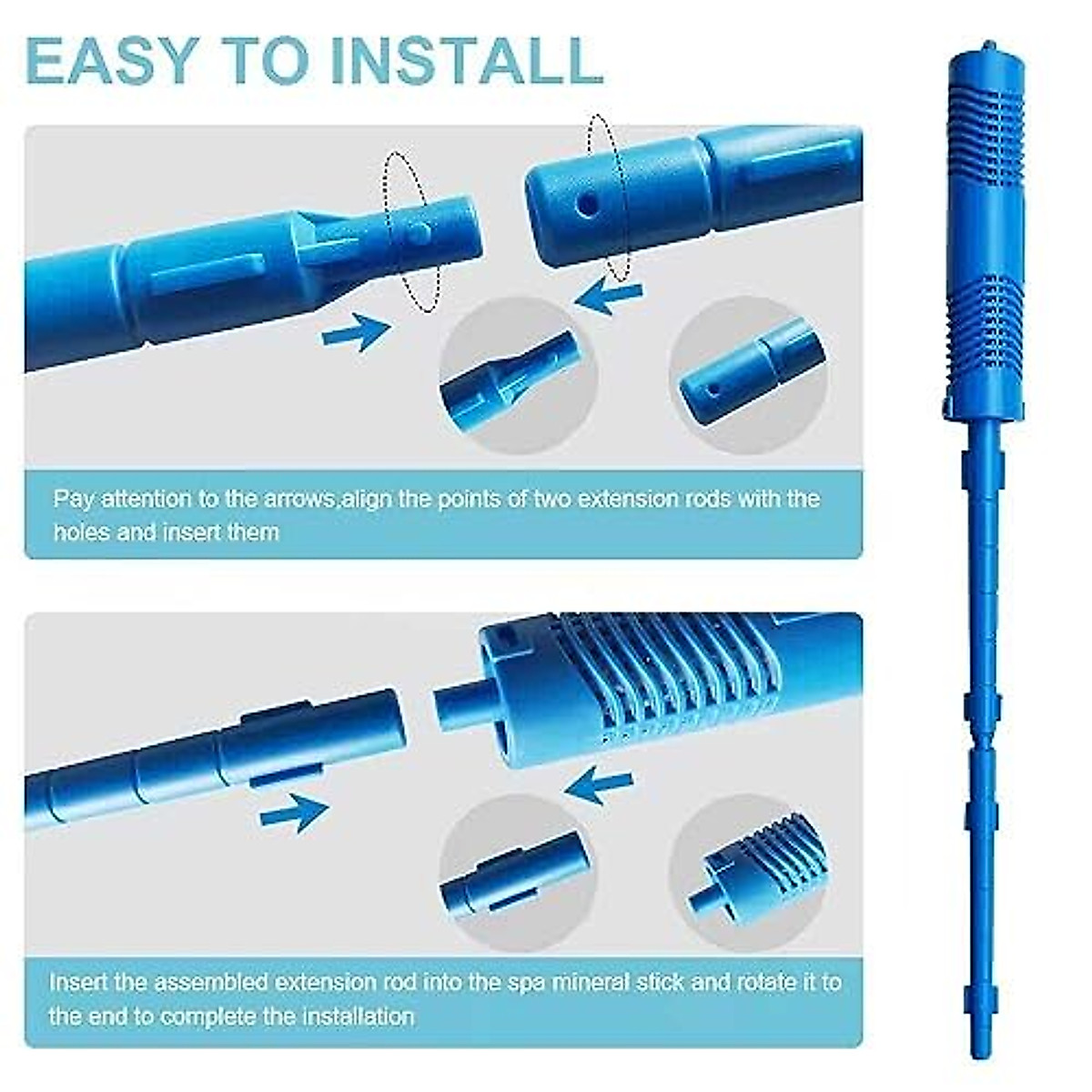 Joepoe SPA Mineral Stick,Hot Tub Stick Parts with 4 Months Lifetime Cartridge Universal for Hot Tub&Pool (Blue,3-Pack)