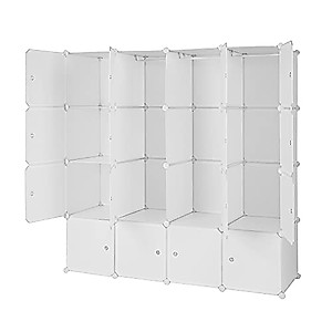 Cube Storage Organizer with Hanging Rod - Stackable Modular Closet System