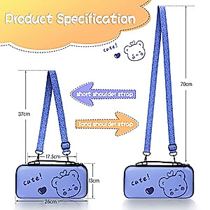 Weewooday Rabbit Protective Case and Carrying Case, Soft Slim Case Cover for Console and Controllers, Hard Shell Travel Carrying Bag with 12 Game Card Slots (Compatible with Switch)