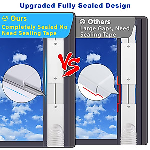 Estoder Portable AC Window Vent Kit with 5.9 Inch Exhaust Hose (78.7Inch Length), Adjustable Window Seal for Portable Air Conditioner, Universal 3x21.7” AC Seal Plate with Coupler for Sliding Windows