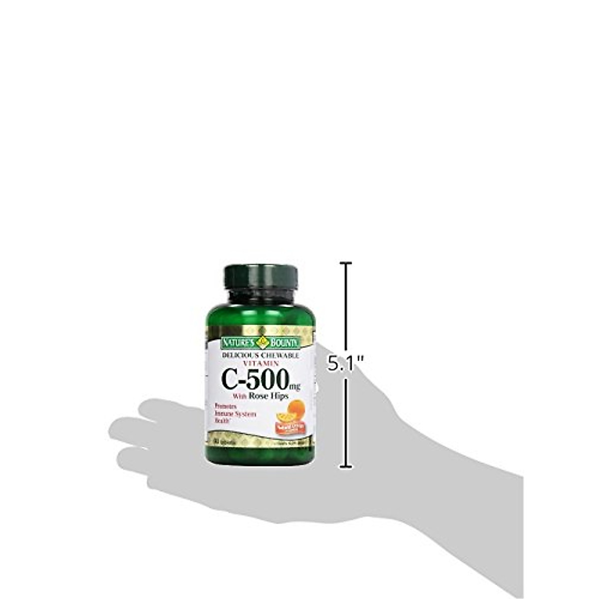 Nature's Bounty, C-500 mg Delicious Chewable w/ Rose Hips Tablets, 90 ct