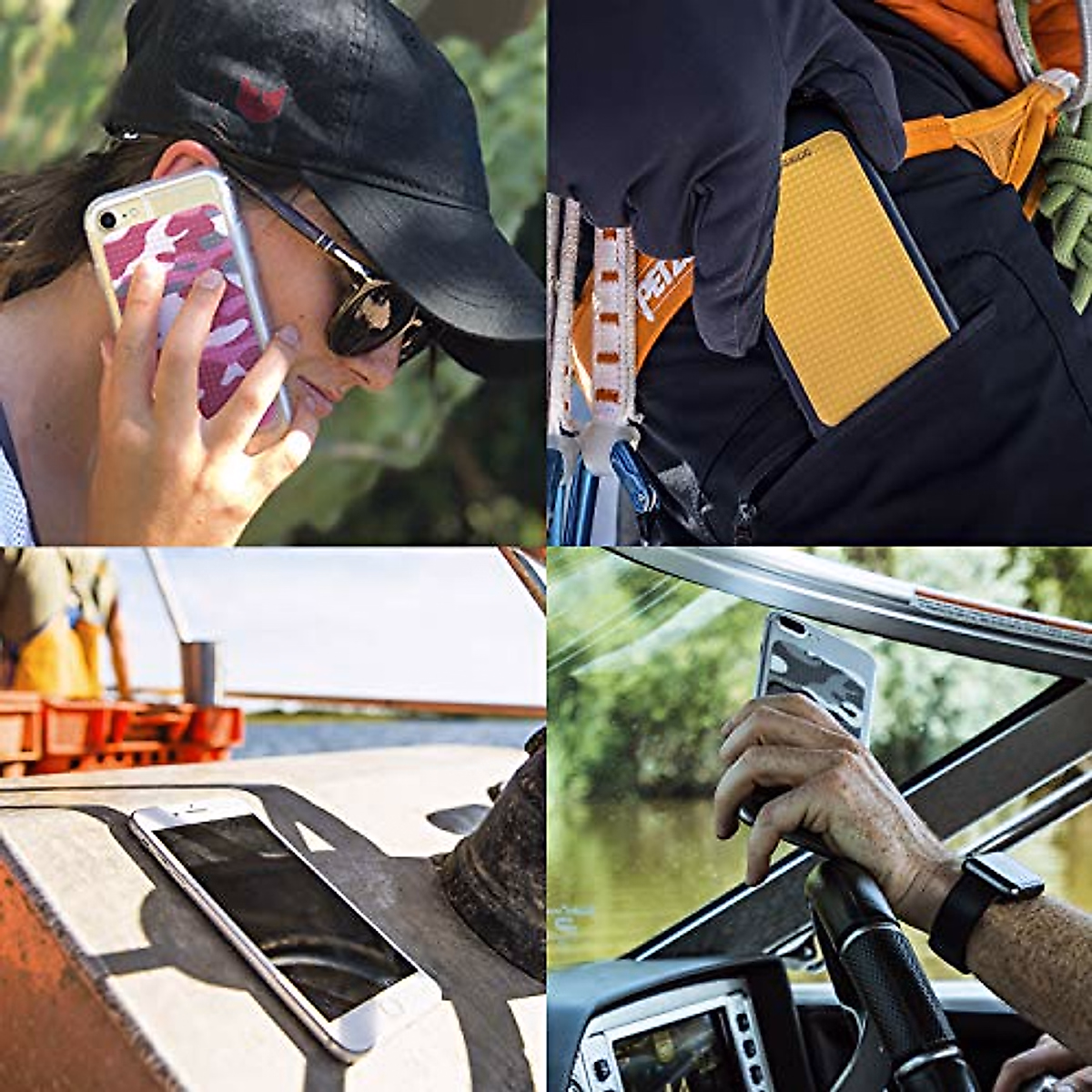 Non-Abrasive Cell Phone Grip by CatTongue - 2.25” x 4” Non Slip Grip for Smartphones Compatible with iPhone and Android, Universal Grip with No Added Bulk (Kitty Cat, Midnight)