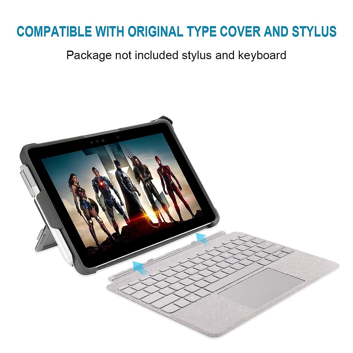 Youtec for Microsoft Surface Pro 7 Plus/Pro 7/Pro 6/Pro 5/Pro 4 Case, Surface Pro Rugged Folio Protective Cover with Pen Holder Compatible with Type Cover, Kickstand for Surface Pro 4/5/6/7/7 Plus
