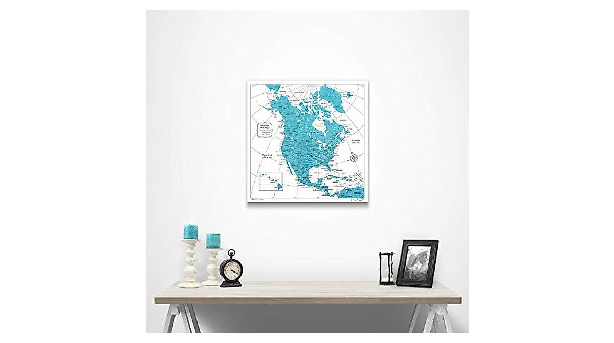 Map Board of North America with Push Pins - Handmade in Ohio