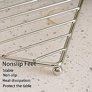 Stainless Steel Trivets for Hot Pots and Pans, VIDAYA Luxury Metal Pot Holders -Multi-Use Great Heat Resistant Hot Pads for Kitchen Counter, Upgrade Enlarged Diameter Hot Plate Holder (3 Pack)