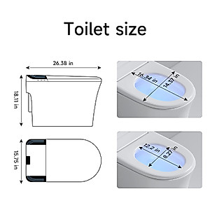 Tankless Smart Toilet with Bidet Built In, One Piece Bidet Toilet Warm Water Sprayer and Dryer - Auto Flush, Auto Open & Close, Heated Seat, LED Display- Remote Control