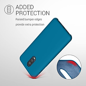 kwmobile Case Compatible with OnePlus 6T Case - TPU Silicone Phone Cover with Soft Finish - Caribbean Blue