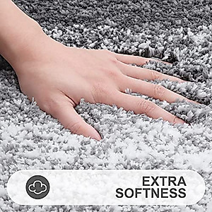 OLANLY Luxury Bathroom Rug Mat 30x20, Extra Soft and Absorbent Microfiber Bath Rugs, Non-Slip Plush Shaggy Bath Carpet, Machine Wash Dry, Bath Mats for Bathroom Floor, Tub and Shower, Grey