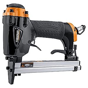 Freeman P2238US Pneumatic 22-Gauge 5/8" Upholstery Stapler Ergonomic and Lightweight Nail Gun with Extension Nose and Safety Trigger for Upholstery, Cabinets, Fabric, and Screens