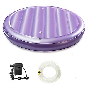 Round Water Bed Matresses - Purple Softside Waterbed Zero Pressure Water Bed Strong Bearing Suitable for The Elderly, Children, Adults (86.6inch, 50% Medium Wave)