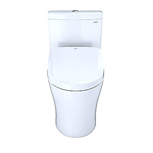 TOTO MW4463046CEMG#01 WASHLET+ Aquia IV Two-Piece Elongated Dual Flush 1.28 and 0.8 GPF Toilet with S500e Electric Bidet Seat, Cotton White