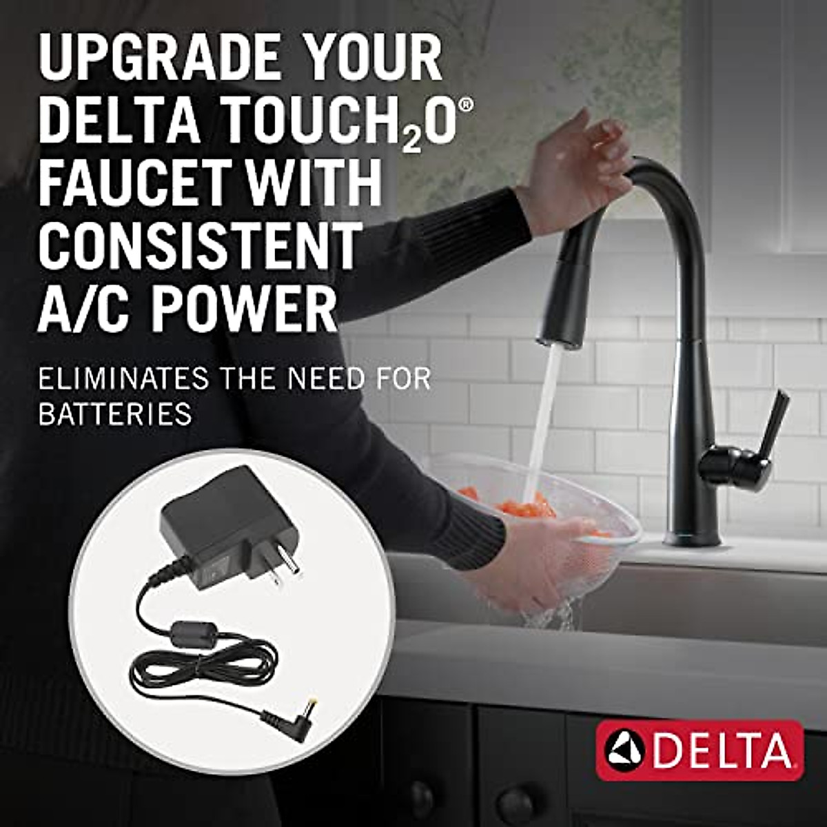 Delta Faucet A/C Power Supply Adapter for Delta Touch Kitchen Sink Faucets with Touch2O Technology EP73954