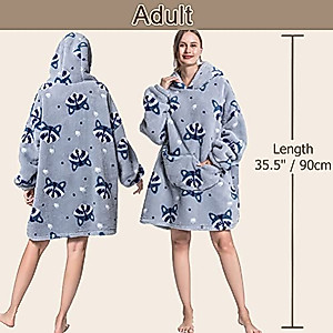 Très Chic Mailanda Wearable Blanket Hoodie for Women Oversized Cozy Blanket Sweatshirt with Sleeves and Giant Pockets for Adult Men