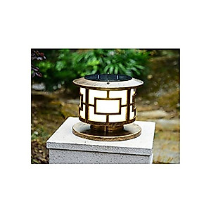 LED Garden Light Solar Light European Style LED Column Head Lamp Fence Door Post Lamp Villa Home Garden Garden Light Outdoor Light Solar Pathway Lights (Size : 300mm)