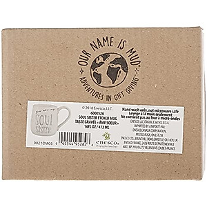 Enesco Our Name is Mud “Soul Sister” Stoneware Engraved Coffee Mug, 1 Count (Pack of 1), Gray