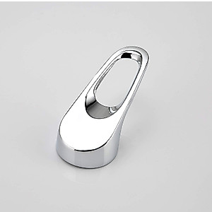 RXXR Taps Handle kit with Hot and Cold Color Button for Single Handle Faucet with Cartridge stem 9 * 9 mm - Universal Replacement Metal Loop Single Lever Handle, Polished Chrome