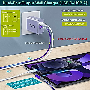 USB C Wall Charger with C to C Cable 10FT, Ancekoy 2-Pack 20W Fast Charge 3.0 Block 3A USBC to USB C Power Charger Cord Compatible Samsung Galaxy A53 5G A73 A33 A13 S22 Ultra S21 S20, Google Pixel