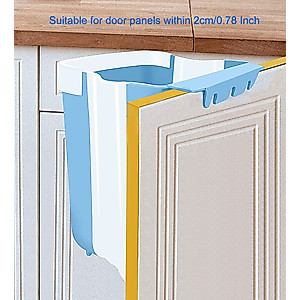 Hanging Trash Can for Kitchen Cabinet Door, Foldable Waste Bin for Kitchen Bedroom Bathroom and Car (2.4 Gallon, Pink)