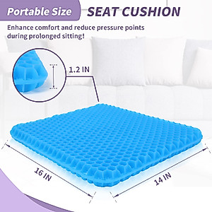 TONOS Gel Seat Cushion, Size M- Sciatica & Back Pain Relief Chair Cushion for Long Time Sitting, Soft & Breathable Seat Cushion for Office Chair, Car, Wheelchair. Make You Sit Comfortably Anywhere!