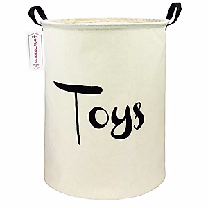 QUEENLALA Large Storage Basket,Laundry Hamper/Bathroom/Home Decor/Collapsible Round Storage Bin,Boys and Girls Hamper/Boxes/Clothing(Toys)