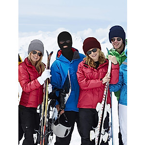 Blulu 3 Pieces Knit Full Face Cover Winter Balaclava Face Covering Thermal Ski Cover for Adult(Black, Medium)