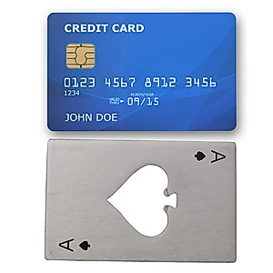 Ggbin 10 Packs Card Bottle Opener, Stainless Steel Casino Bottle Openers for Your Wallet, R