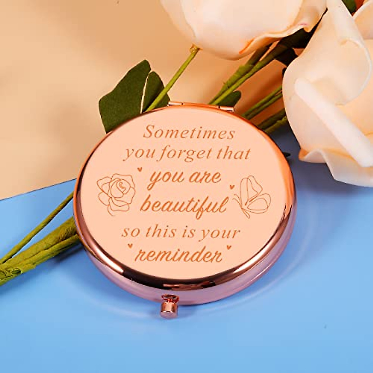 Inspirational Gifts for Women Makeup Mirror Birthday Christmas Stocking Stuffers Compact Mirror Gifts for Girl Daughter Mom Sister Female Friends Valentines Day Graduation Gift for Wife Girlfriend BFF