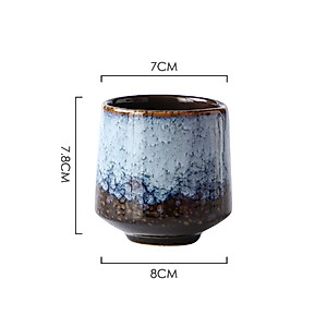 LIUCUON Ceramic Tea Cups Japanese Tea Cup Set,Espresso Cup,Porcelain Coffee Cups, Set of 4 Tea Mugs for Home & Office,7.5 oz(Reactive)