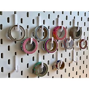 10-Pack of Skadis Pegboard J-Hooks (10-Pack), White