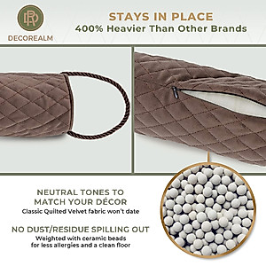 Under Door Draft Stopper – 3.5 lb Door Draft Blocker Weighted with Ceramic Beads for a Tight Seal – Durable, Machine Washable Velvet Covered Draft Stoppers for Noise, Dust, Energy Savings by DECOREALM