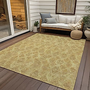 Addison Rugs Chantille ACN622 Gold 3' x 5' Indoor Outdoor Area Rug, Easy Clean, Machine Washable, Non Shedding, Bedroom, Living Room, Dining Room, Kitchen, Patio Rug