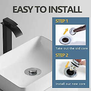 Bathroom Sink Drain Stopper | Upgraded Sink Strainer Basin Pop Up Drain Filter Plug with Anti-Clogging Hair Catcher for Bath Tub, Fits 1.34-1.96” Drain Hole