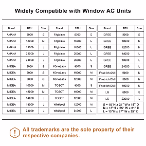 LBG Products Window Air Conditioner Cover 21''Wx15''Hx16''D for Outside AC Unit,Heavy Duty Winter AC Defender,Bottom Covered