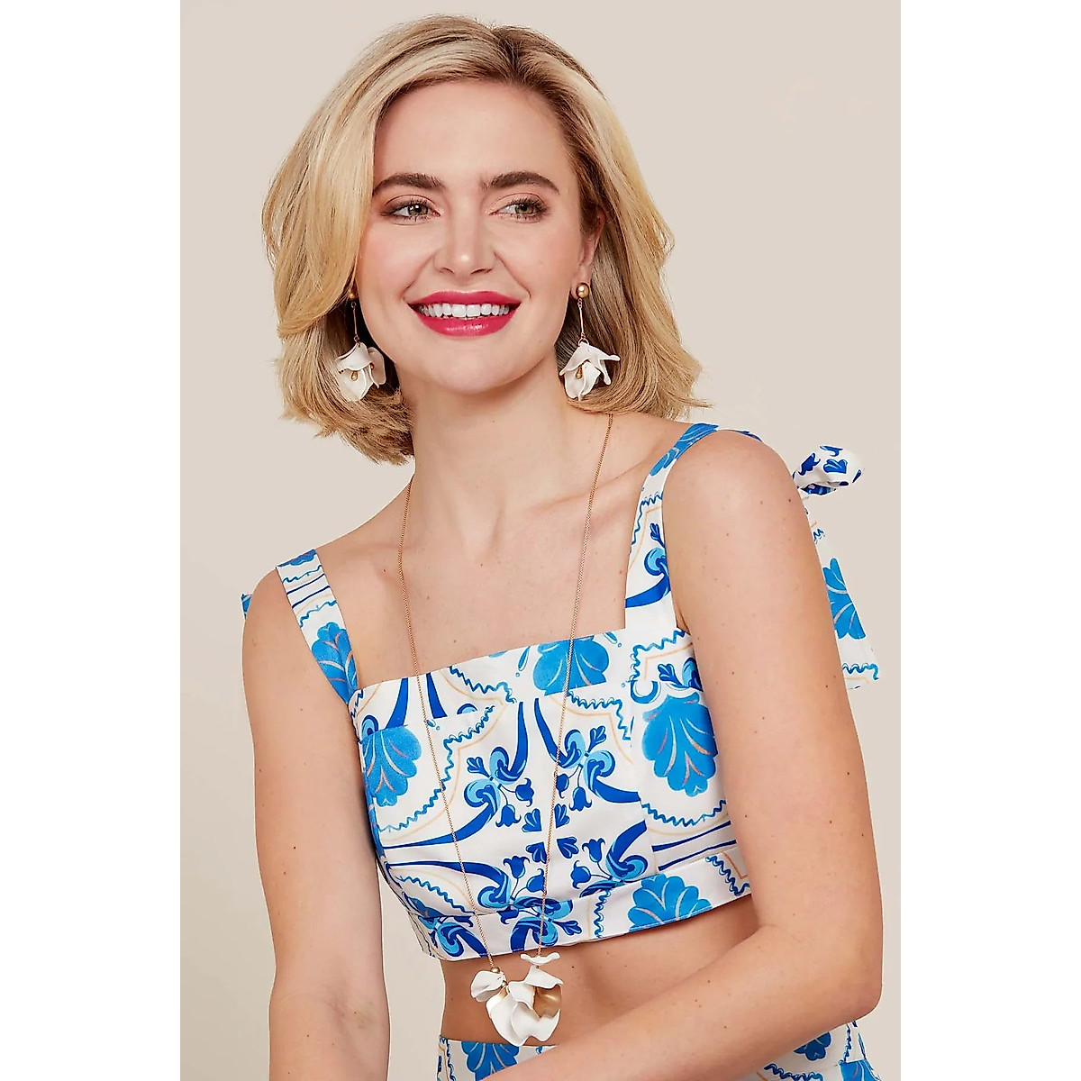 ZENZII Gifts for Women,Flower Pastel Petals Dangle Earrings,Christmas Valentines Mothers day Birthday Gifts for Her Women Mom Wife Sister Girlfriend Teenage Girls (Hot Pink)