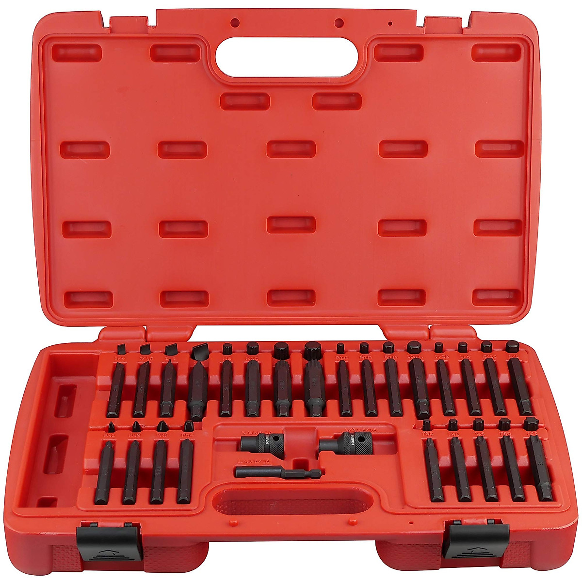 KAIFNT K459 Impact Driver Sturdy Bit Set with Adapters, 5/16-Inch Hex Shank, 53-Piece