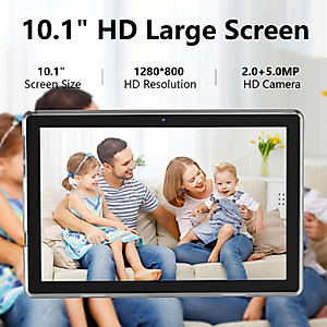 ECOPAD 2023 Android Tablet with Keyboard, Android 13 Tablet 8GB RAM 128GB ROM 1TB Expandable,10" Inch IPS 1280 * 800 Android Tablet with 2.4GHZ WiFi,BT 5.0 (Black)