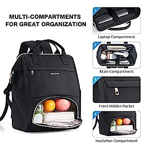 OIWAS Lunch Backpack for Women, 15.6 inch Laptop Backpack Insulated Cooler Backpack with USB Port for Men Travel Work Travel Picnics Hiking Womens Gift